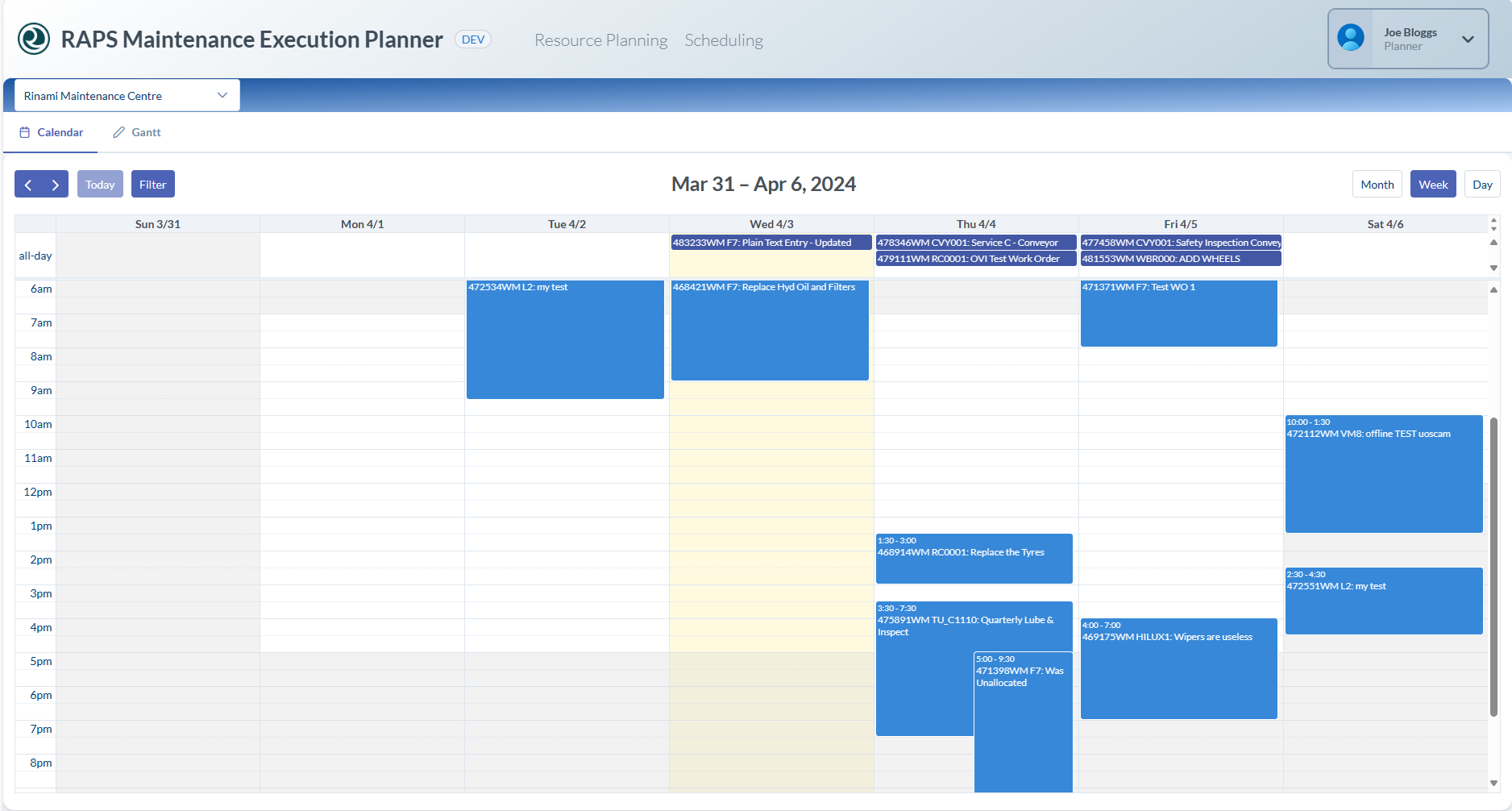 Displaying Work Orders by Calendar View